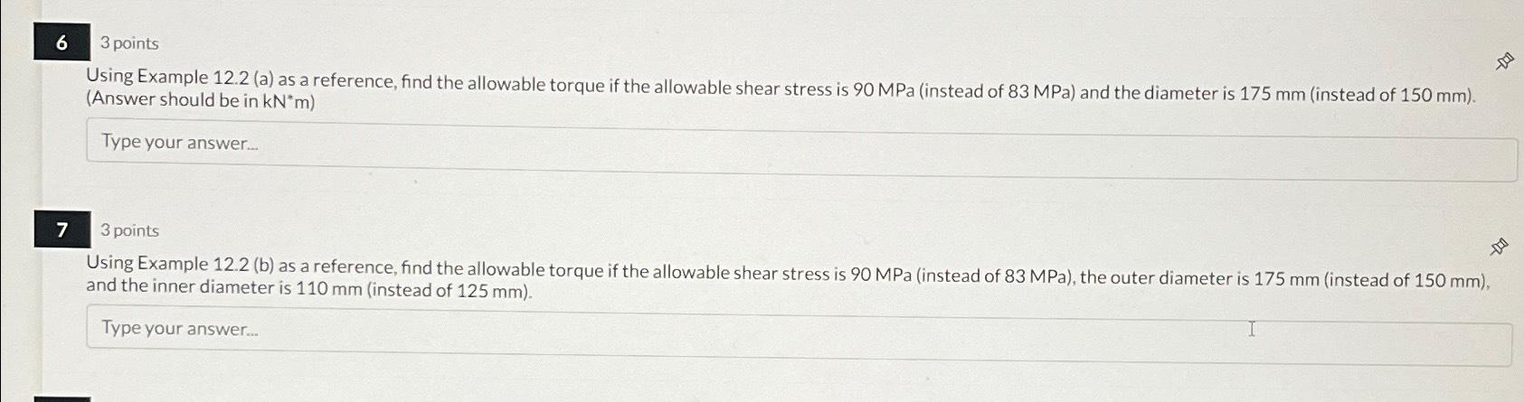 Solved 6 3 ﻿pointsUsing Example 12.2 (a) ﻿as a reference, | Chegg.com
