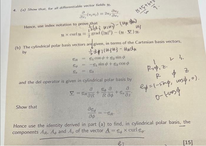 Solved 4. (a) Show that, for all differentiable vector | Chegg.com