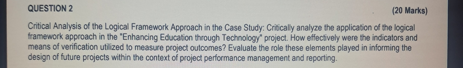 Solved QUESTION 2(20 ﻿Marks)Critical Analysis of the Logical | Chegg.com