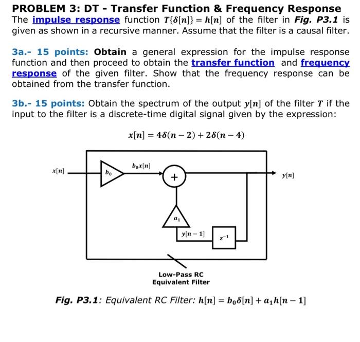 Solved PROBLEM 3: DT - Transfer Function & Frequency | Chegg.com