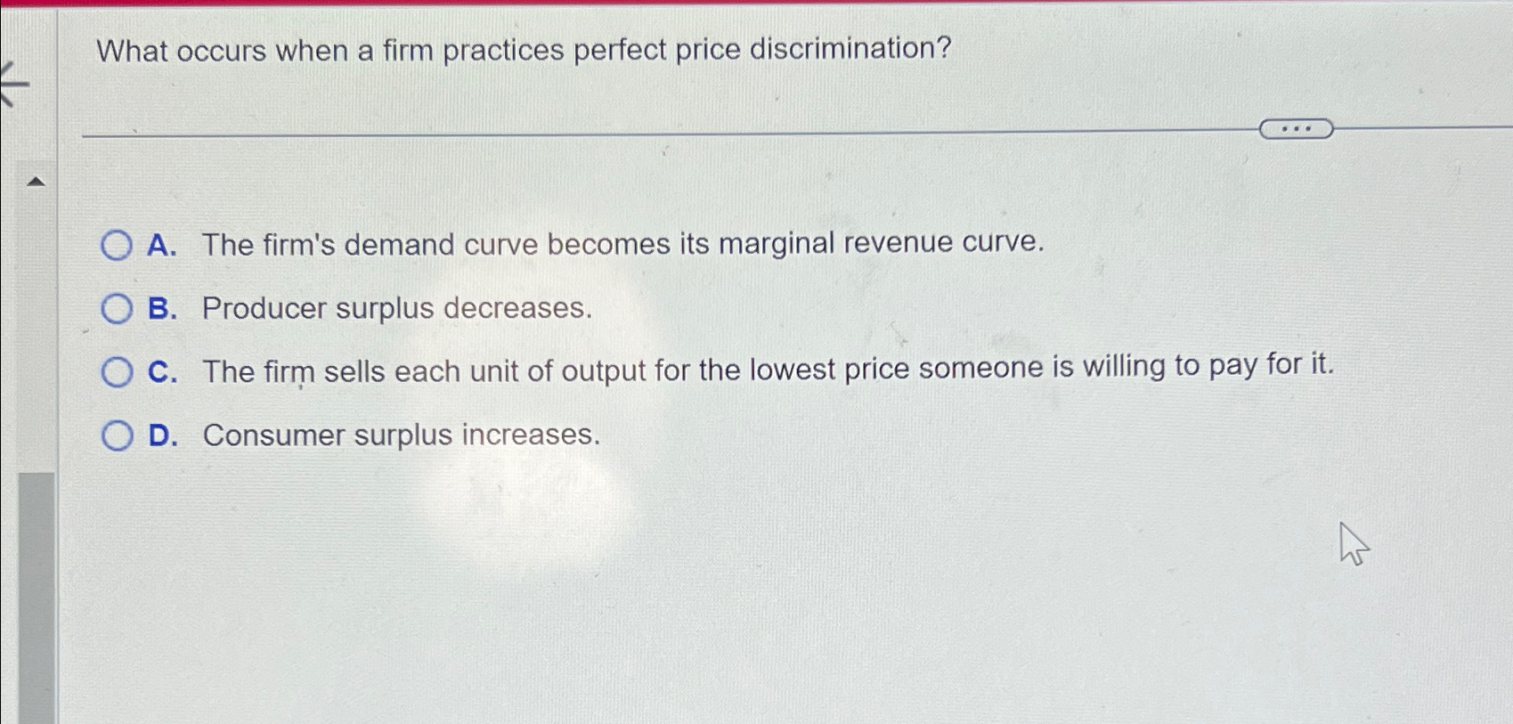 Solved What occurs when a firm practices perfect price | Chegg.com