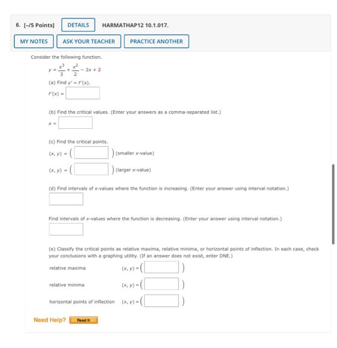Solved HARMATHAP12 10.1.017. Consider the following | Chegg.com