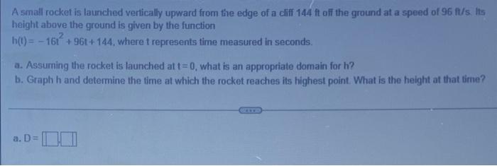 Solved A small rocket is launched vertically upward from the | Chegg.com