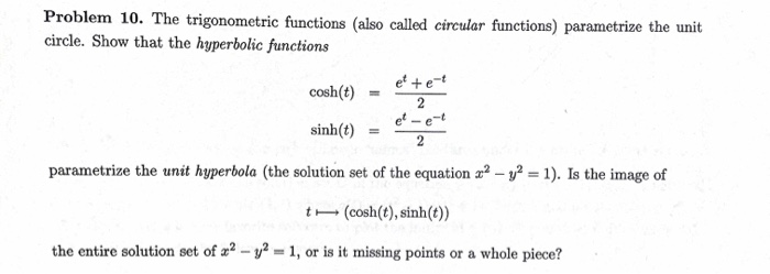 Solved Problem 10. The trigonometric functions (also called | Chegg.com