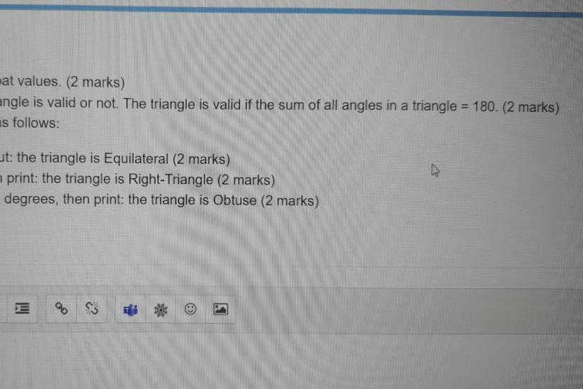 Solved Write A C Program That 1 Input The Angles Of A