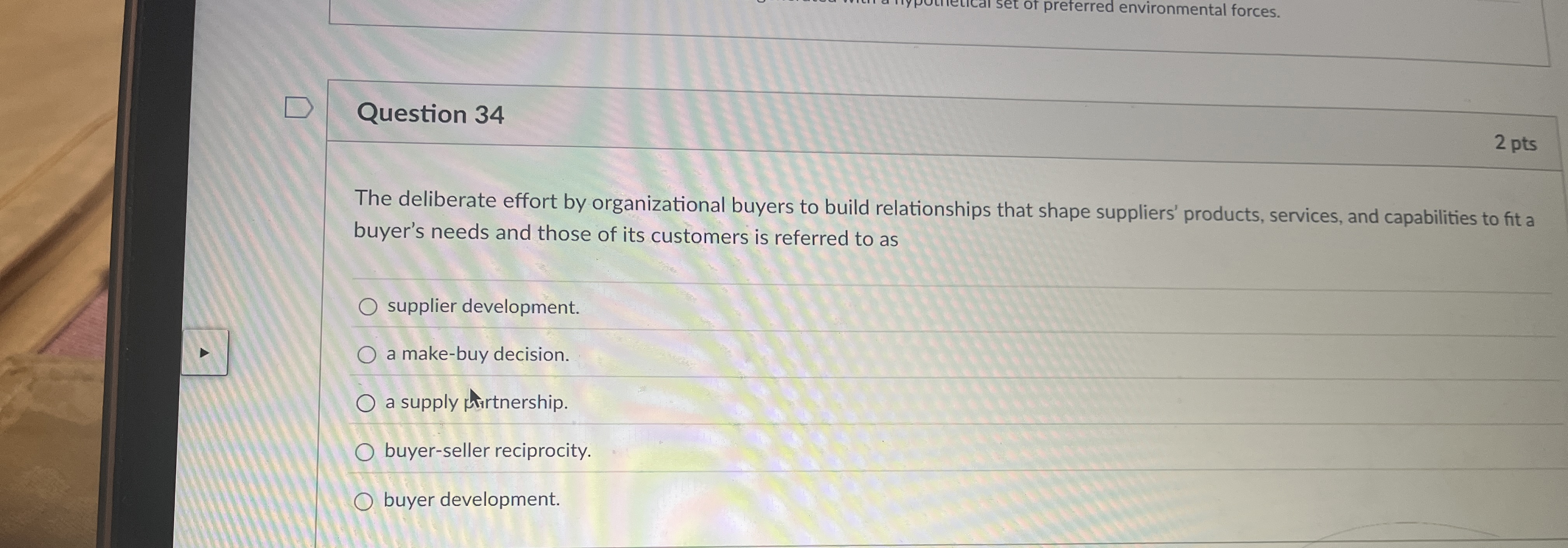 Solved Question 342 ﻿ptsThe deliberate effort by | Chegg.com