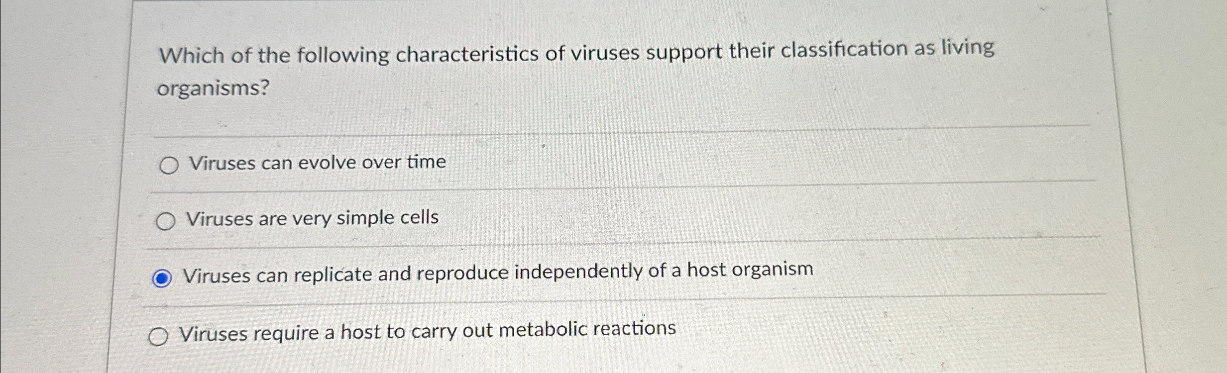 Solved Which of the following characteristics of viruses | Chegg.com