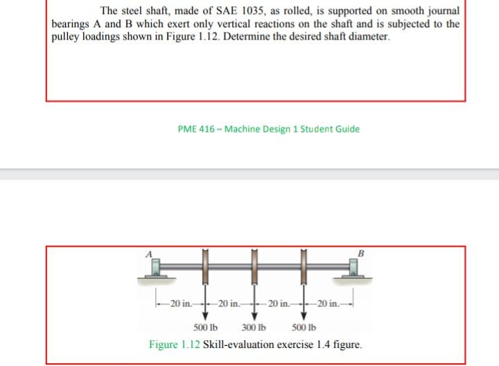 Solved The steel shaft, made of SAE 1035, as rolled, is | Chegg.com