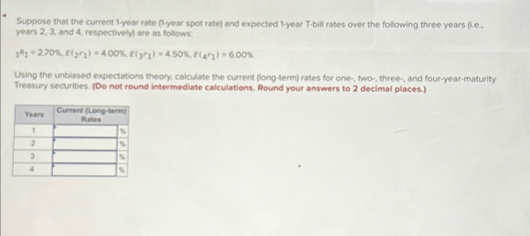 Solved Suppose that the current 1 ﻿year rate (Ayear spot | Chegg.com