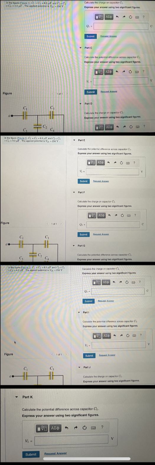 Solved In ﻿the figure (Figure 1), C1=C5-8.3μF ﻿and | Chegg.com