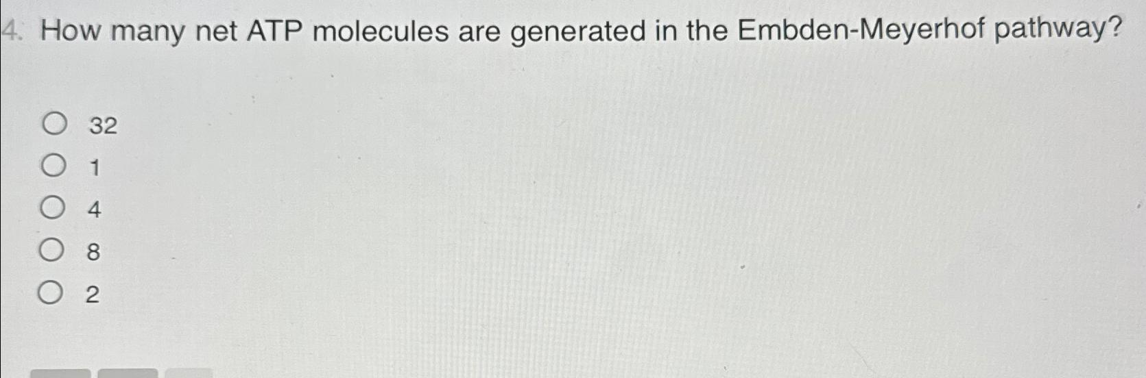 Solved How many net ATP molecules are generated in the | Chegg.com