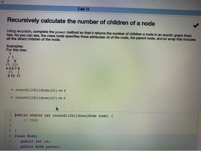 Solved 11 Lab 11 Recursively calculate the number of | Chegg.com