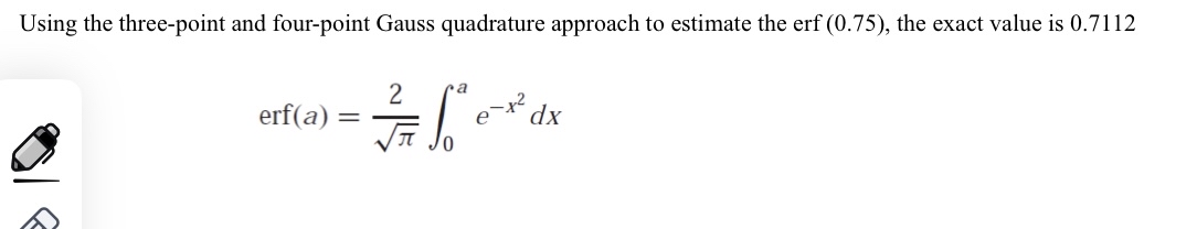 Solved Using the three-point and four-point Gauss quadrature | Chegg.com