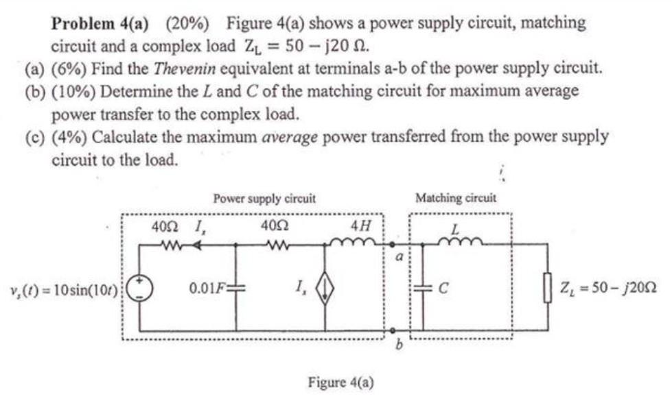 Solved Problem 4(a) (20\%) Figure 4(a) shows a power supply | Chegg.com