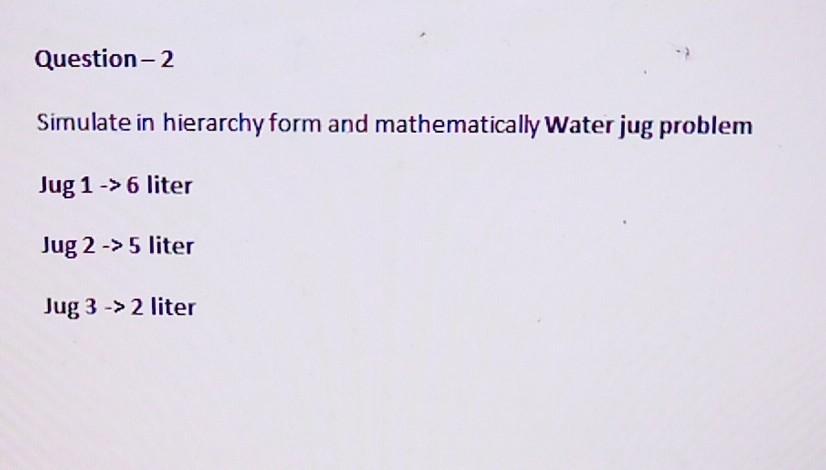 Solved Simulate in hierarchy form and mathematically Water | Chegg.com