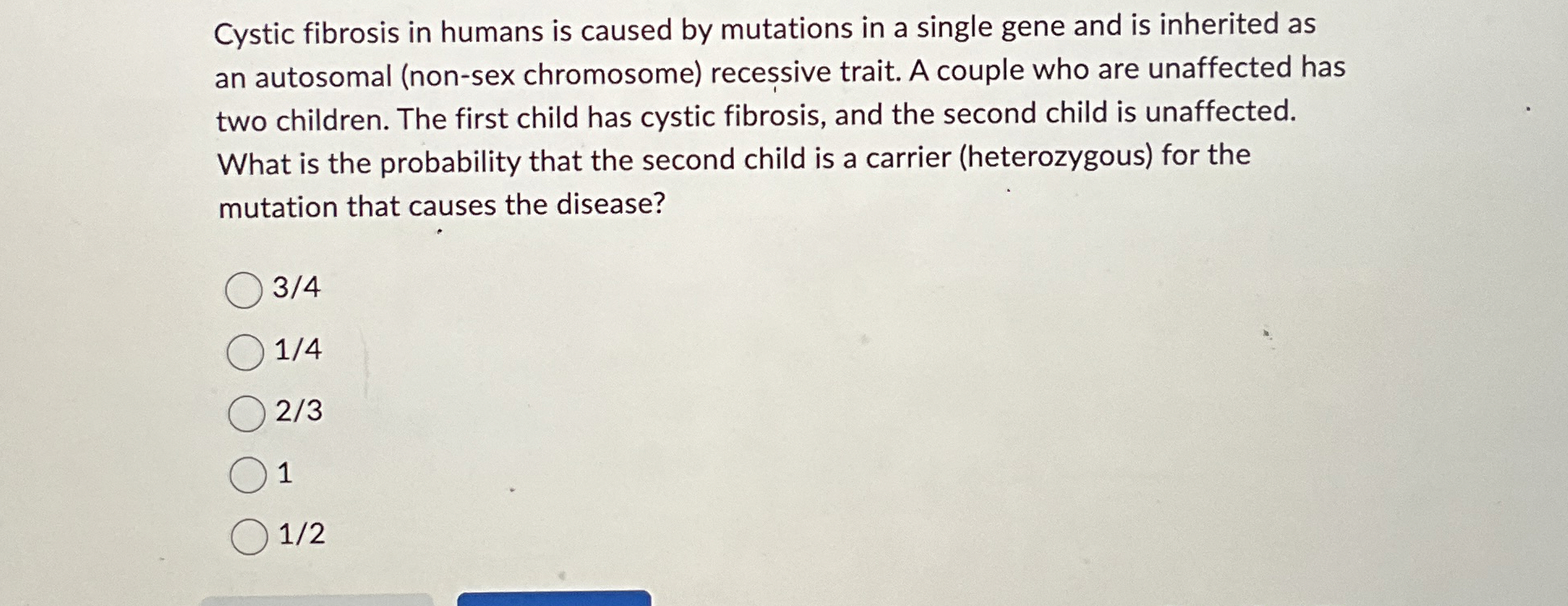 Solved Cystic fibrosis in humans is caused by mutations in a | Chegg.com