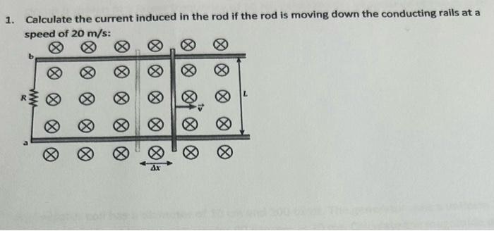 Solved 1. Calculate the current induced in the rod if the | Chegg.com