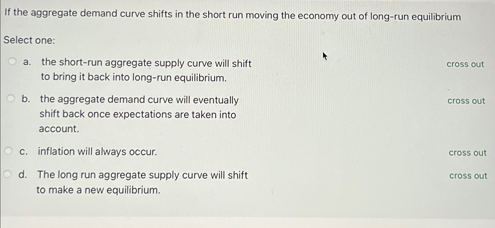 Solved If the aggregate demand curve shifts in the short run | Chegg.com