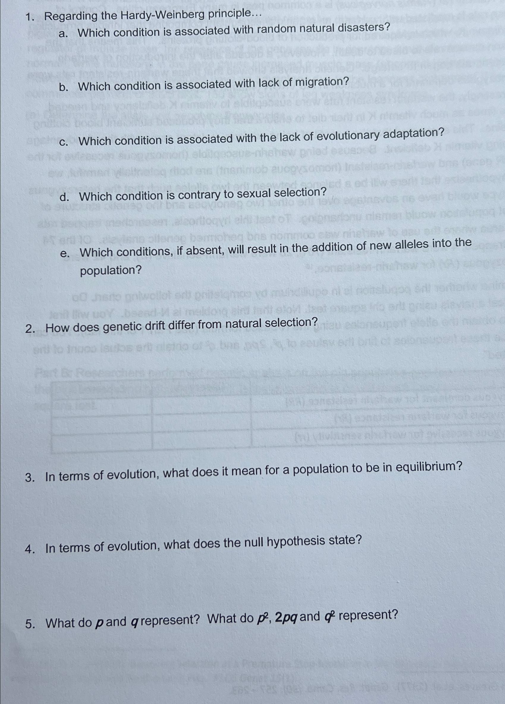 Solved Regarding the Hardy-Weinberg principle...a. ﻿Which | Chegg.com