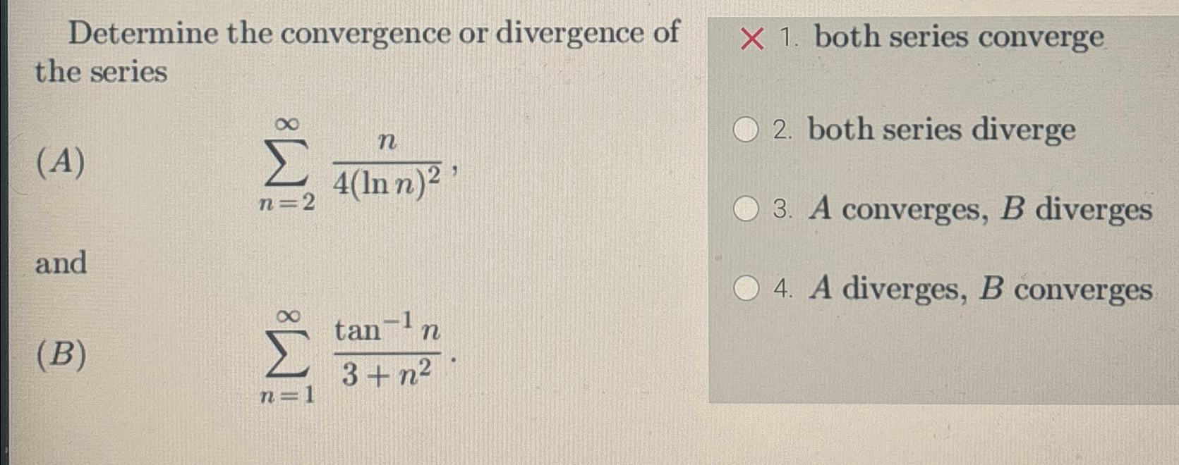 Solved Determine the convergence or divergence of the | Chegg.com