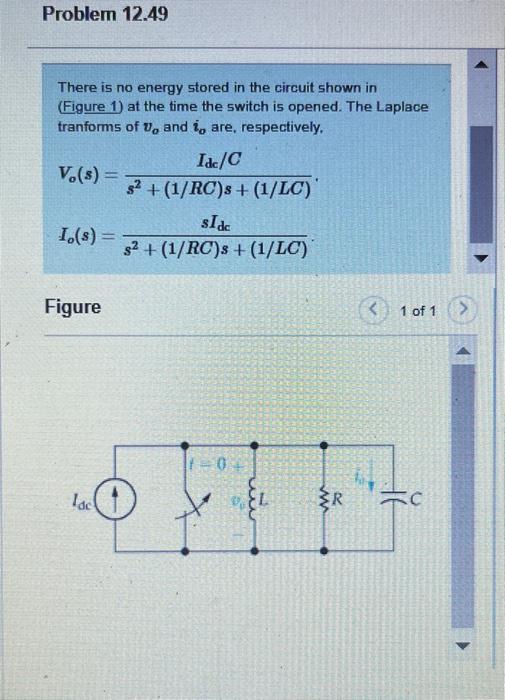 Solved There is no energy stored in the circuit shown in | Chegg.com