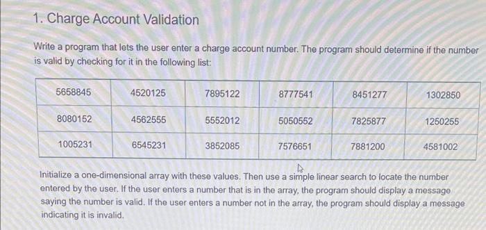 Solved Write a program that lets the user enter a charge | Chegg.com