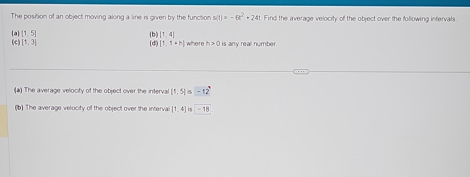 Solved The Position Of An Object Moving Along A Line Is