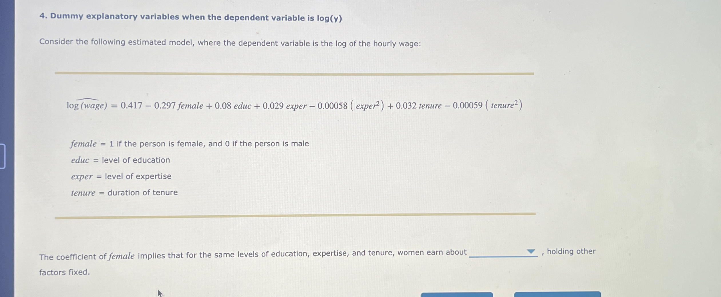 Solved Dummy explanatory variables when the dependent | Chegg.com