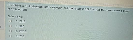 Solved If we have a 4 ﻿bit absolute rotary encoder and the | Chegg.com