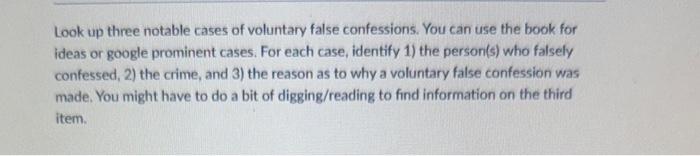 Solved Look up three notable cases of voluntary false | Chegg.com