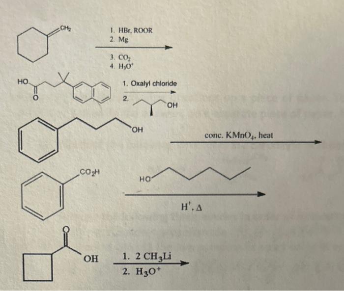 Solved 1. Oxalyl chloride 2. conc. KMnO4, heat H′,Δ 1. | Chegg.com