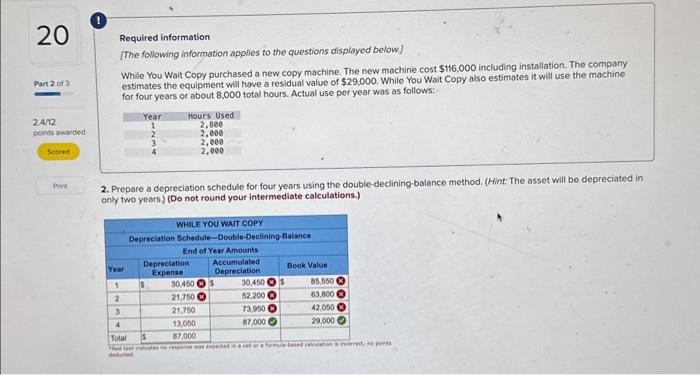 20 Part 2 of 3 2.4/12 points awarded Scored Print | Chegg.com