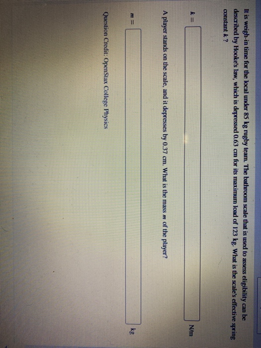 Solved It is weigh-in time for the local under 85 kg rugby | Chegg.com