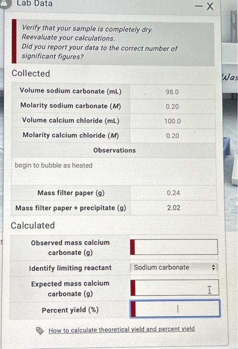 Solved Verify that your sample is completely dry. Reevaluate | Chegg.com