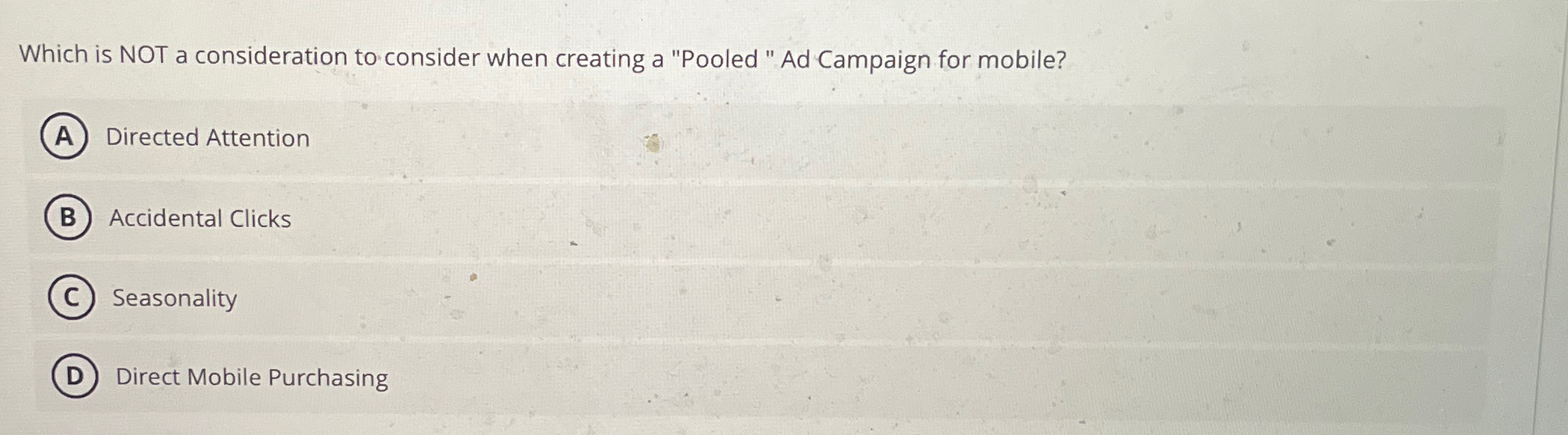 Solved Which is NOT a consideration to consider when | Chegg.com