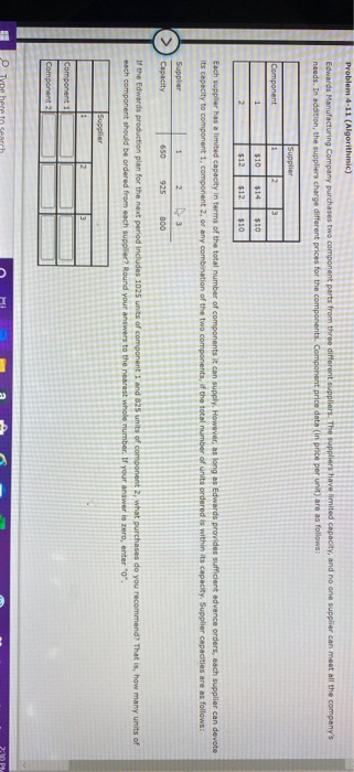 Solved Problem 4-11 (Algorithmic) Edwards Manufacturing | Chegg.com Solved Problem 4-11 (Algorithmic) Edwards Manufacturing | Chegg.com