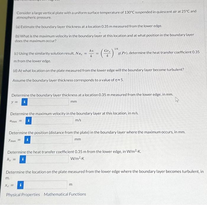Solved Consider a large vertical plate with a uniform | Chegg.com