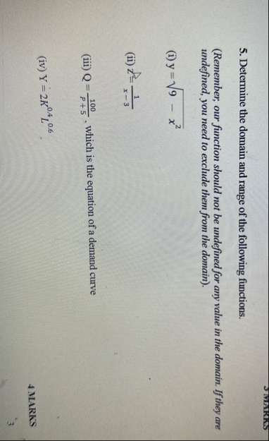 Solved Determine the domain and range of the following | Chegg.com