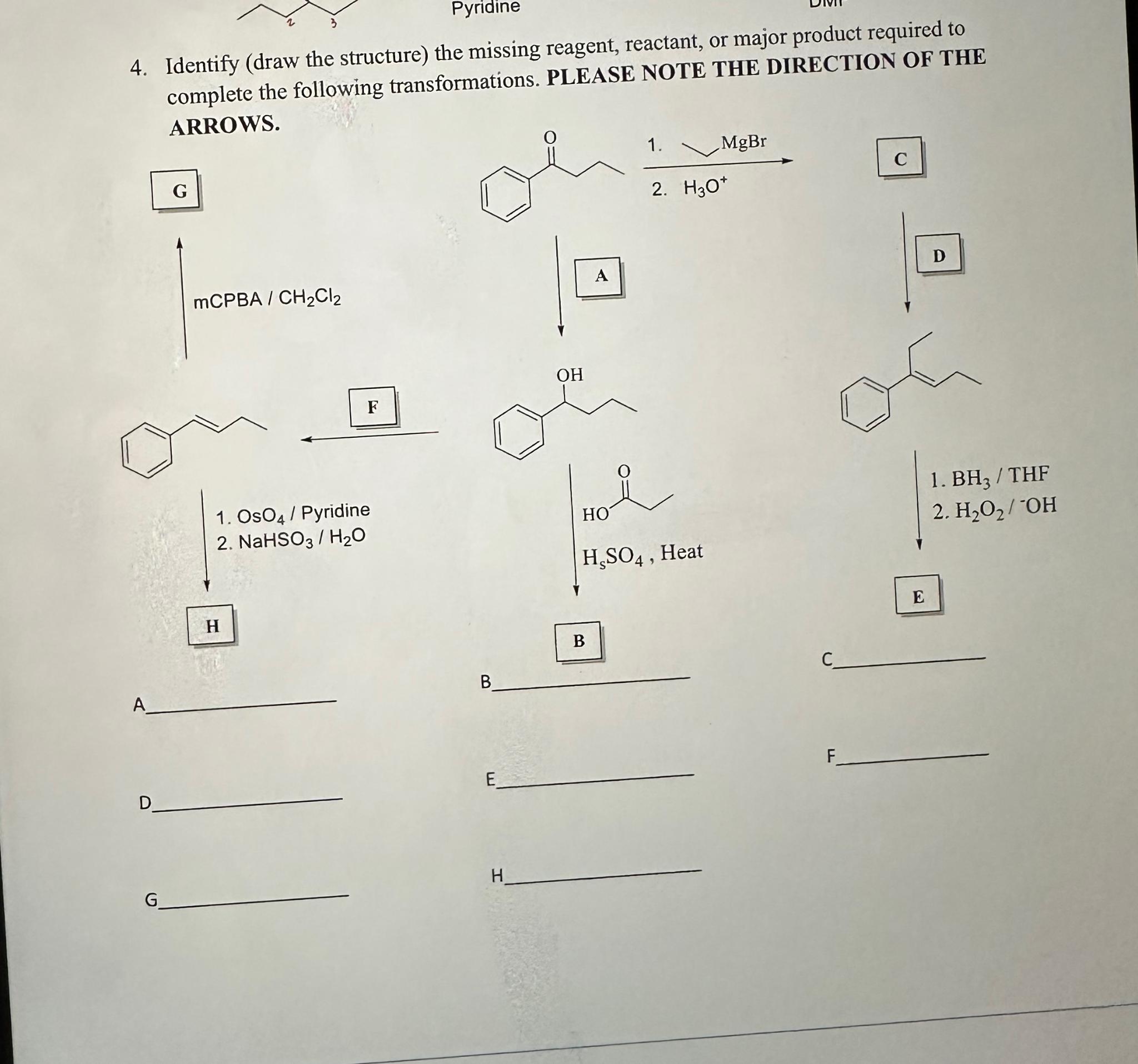 Solved Identify the missing reagent, reactant, or major | Chegg.com