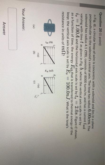 Solved Question 20 (1 point) n Fig. a. a circular loop of | Chegg.com