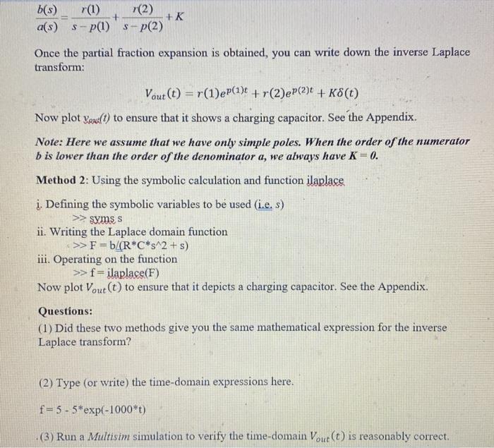 Solved 1. Laplace Transform Octave and MATLAB can do the | Chegg.com