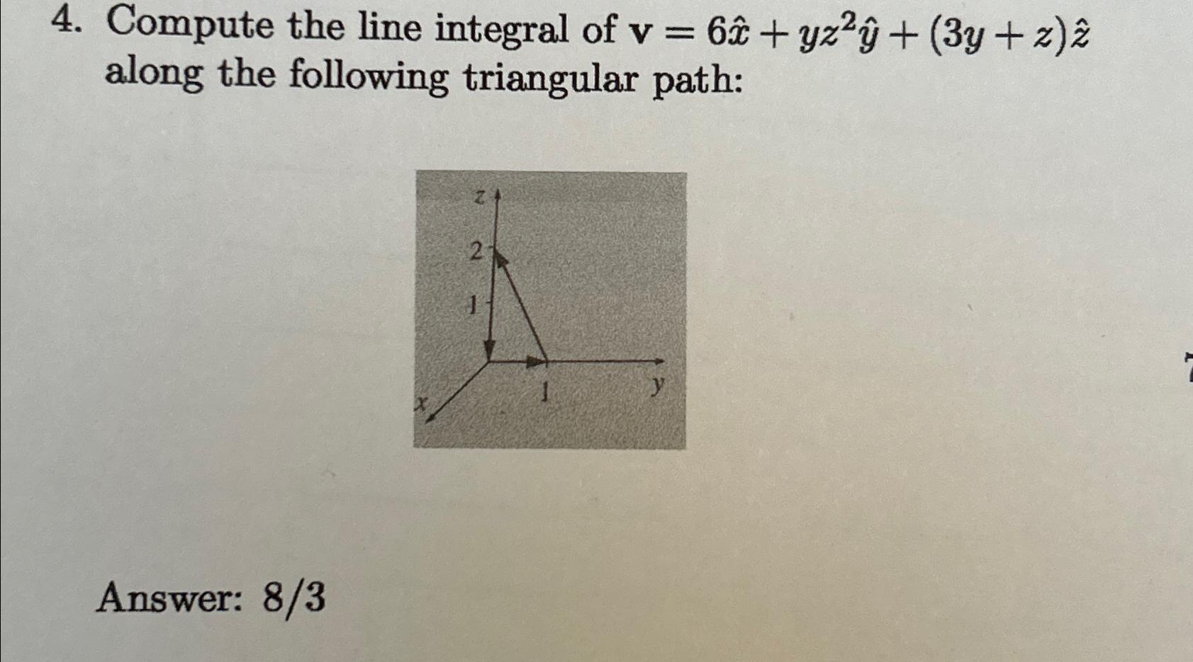 Solved Compute the line integral of | Chegg.com