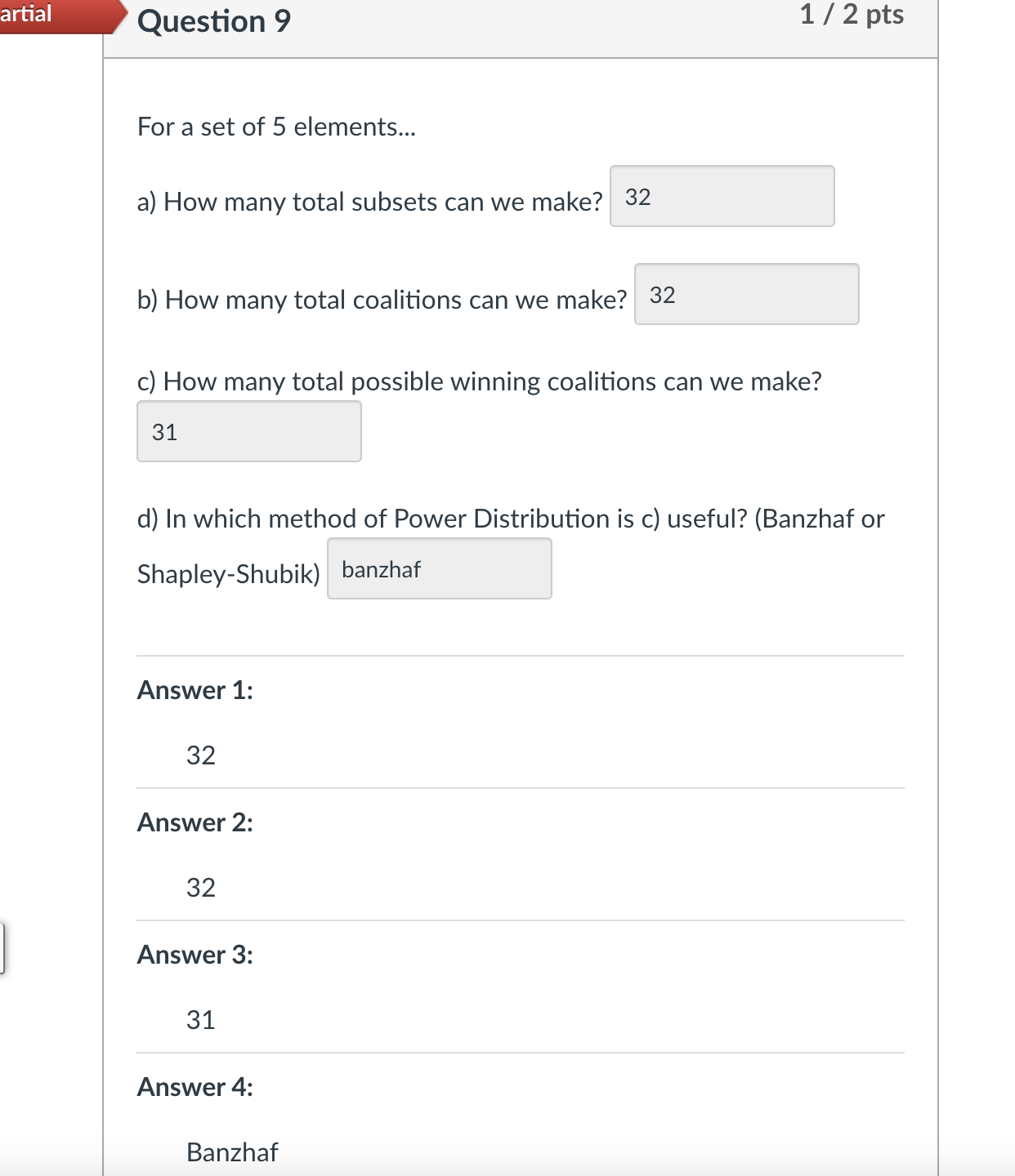 Solved Question 9For a set of 5 ﻿elements...a) ﻿How many | Chegg.com