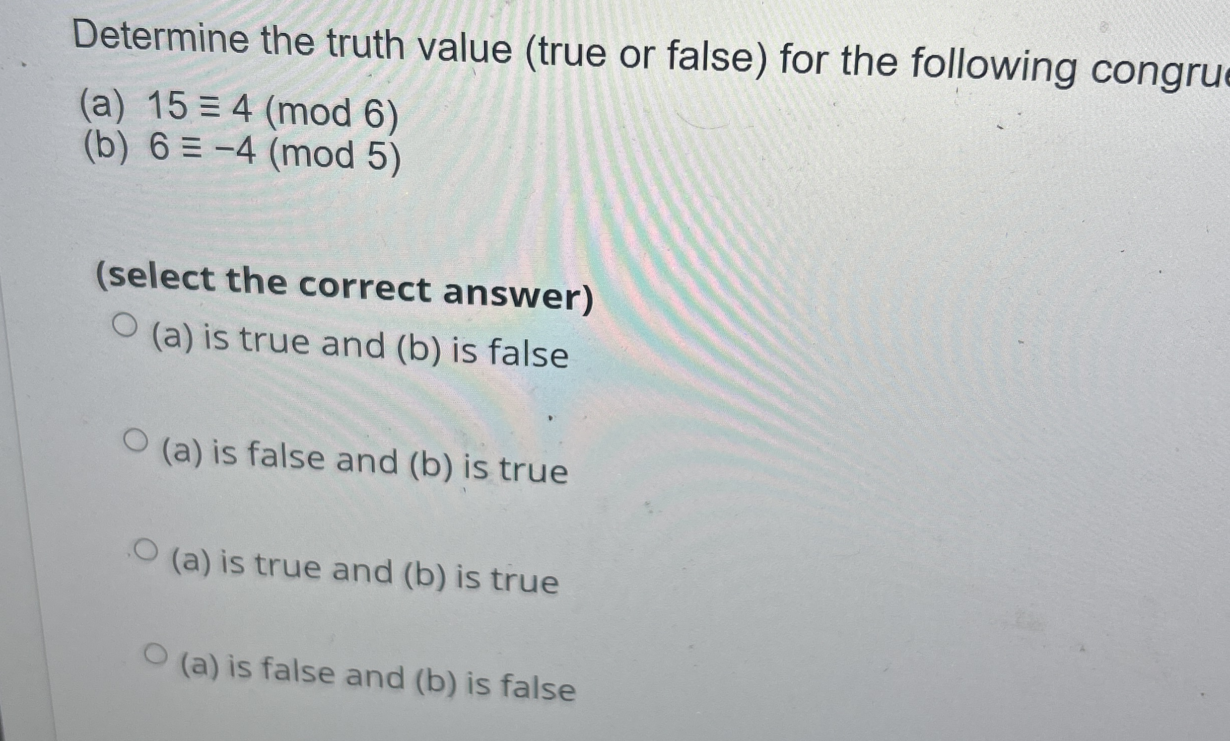 Determine the truth value (true or false) ﻿for the | Chegg.com