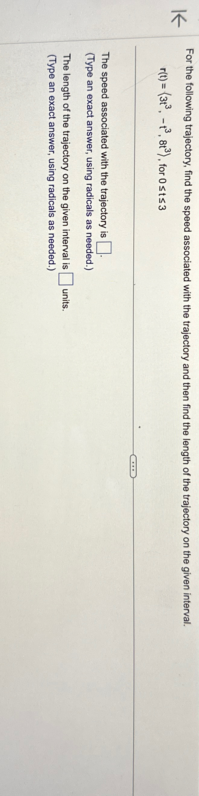 Solved For the following trajectory, find the speed | Chegg.com