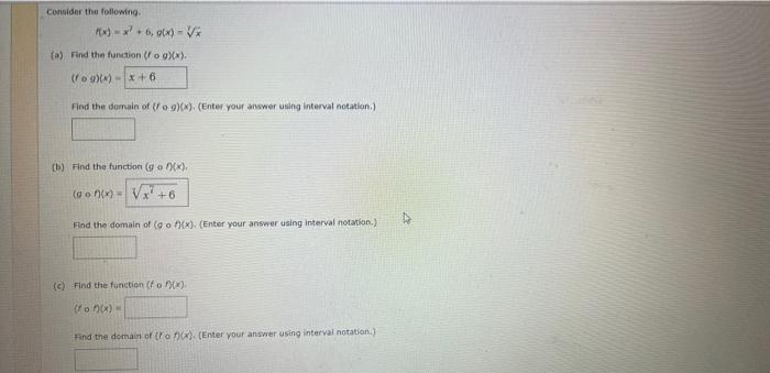 Solved Consider the following. f(x)=x3+6,g(x)=7x (a) Find | Chegg.com