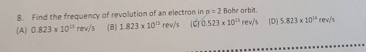 Solved Find the frequency of revolution of an electron in | Chegg.com