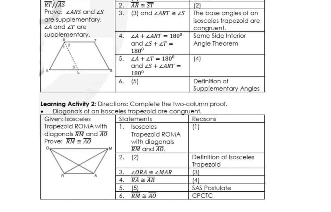 Solved Learner's Activity Sheet #3 Mathematics 9 Quarter 3 | Chegg.com