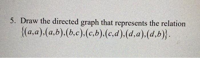 Solved 5. Draw the directed graph that represents the | Chegg.com
