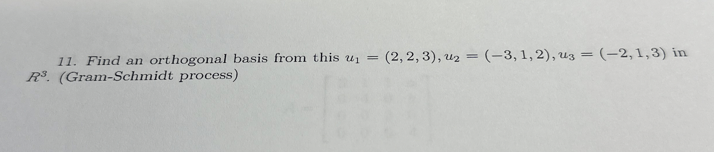 Find an orthogonal basis from this | Chegg.com